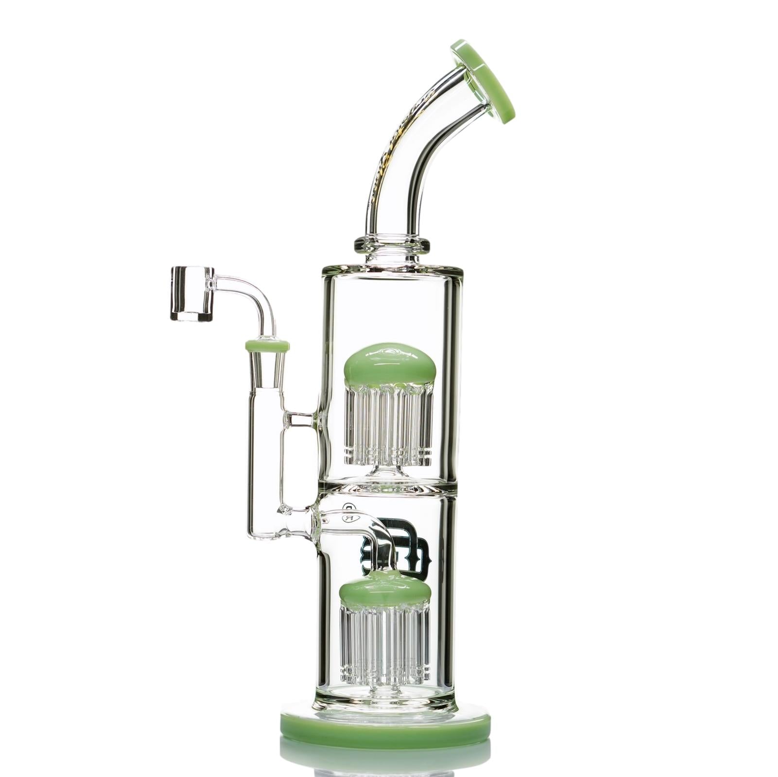 Crystal Glass Double Tree Perc Dab Rig