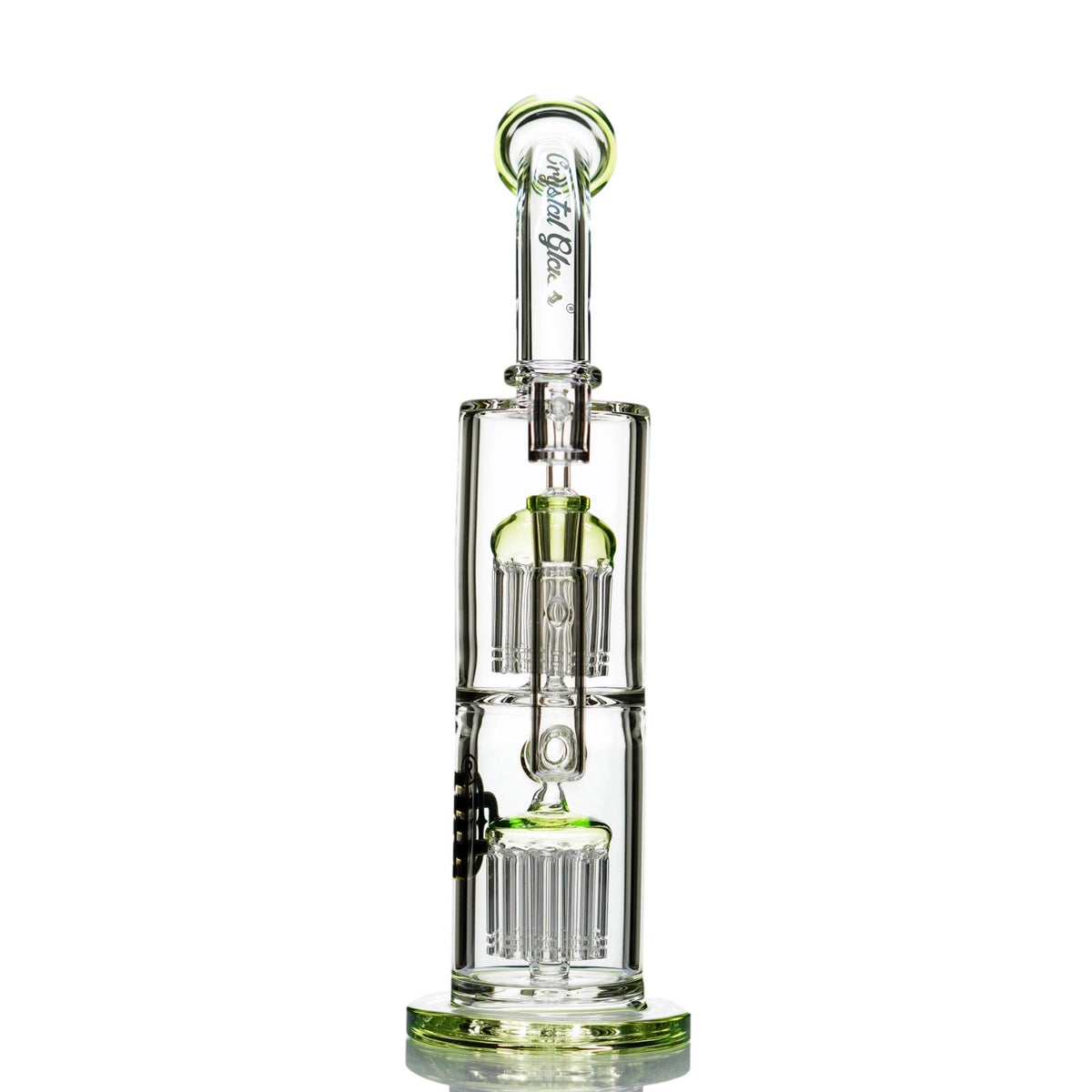 Crystal Glass Double Tree Perc Dab Rig