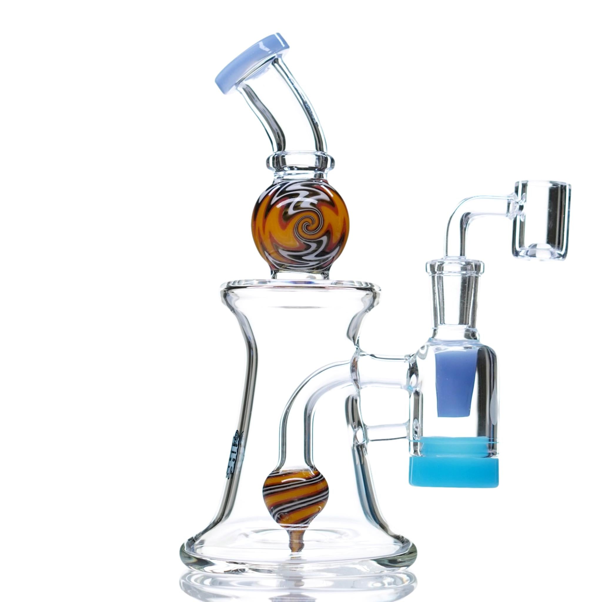 Crystal Glass Candy Swirl Dab Rig With Reclaimer | Cheefkit
