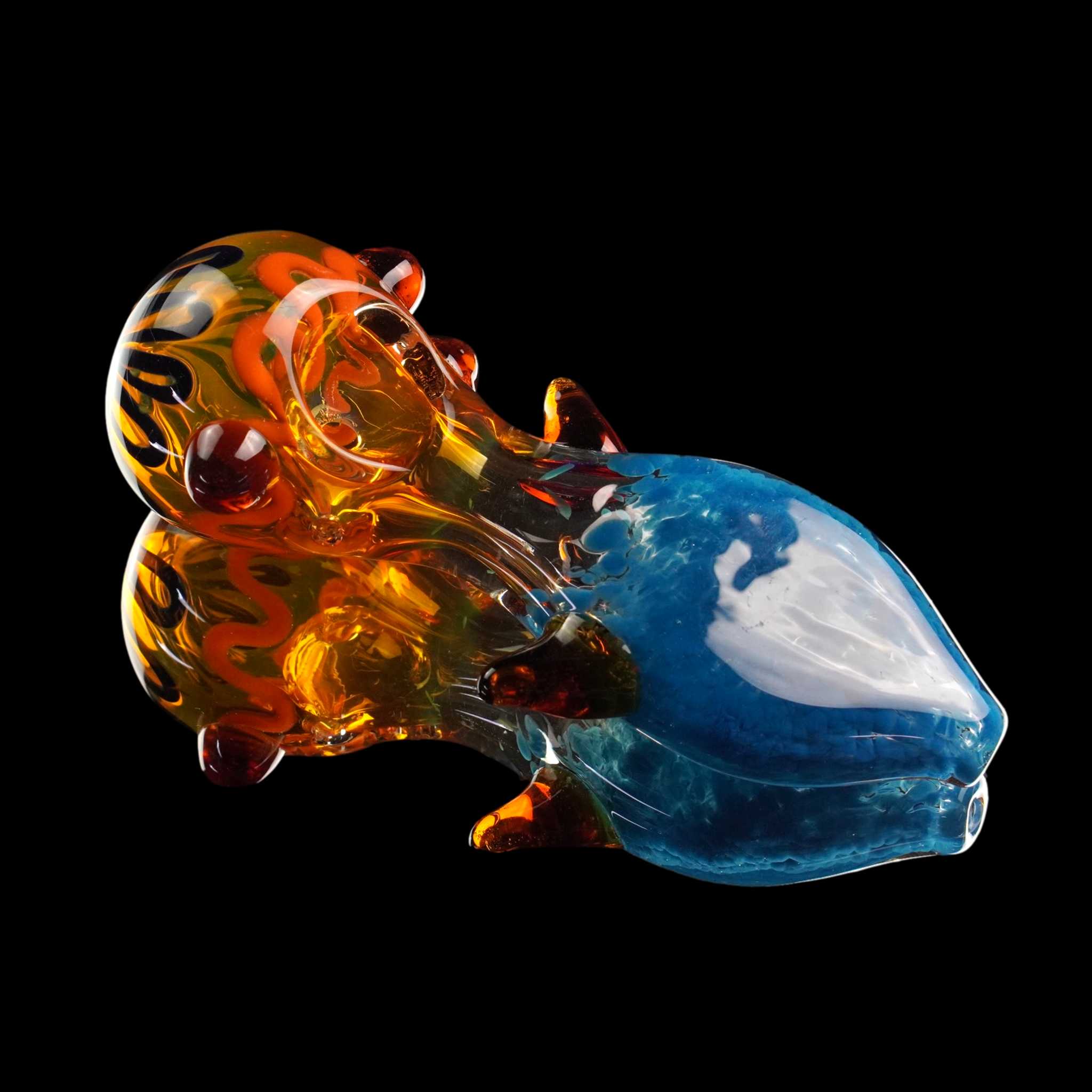 Blue Amber Glass Spoon Pipe | Cheefkit