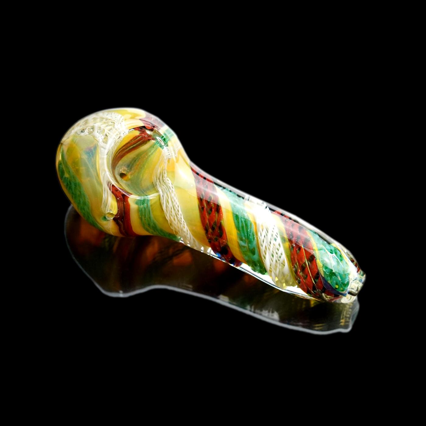 5 Inch Heavy Glass Rasta Snake Hand Pipe | Cheefkit