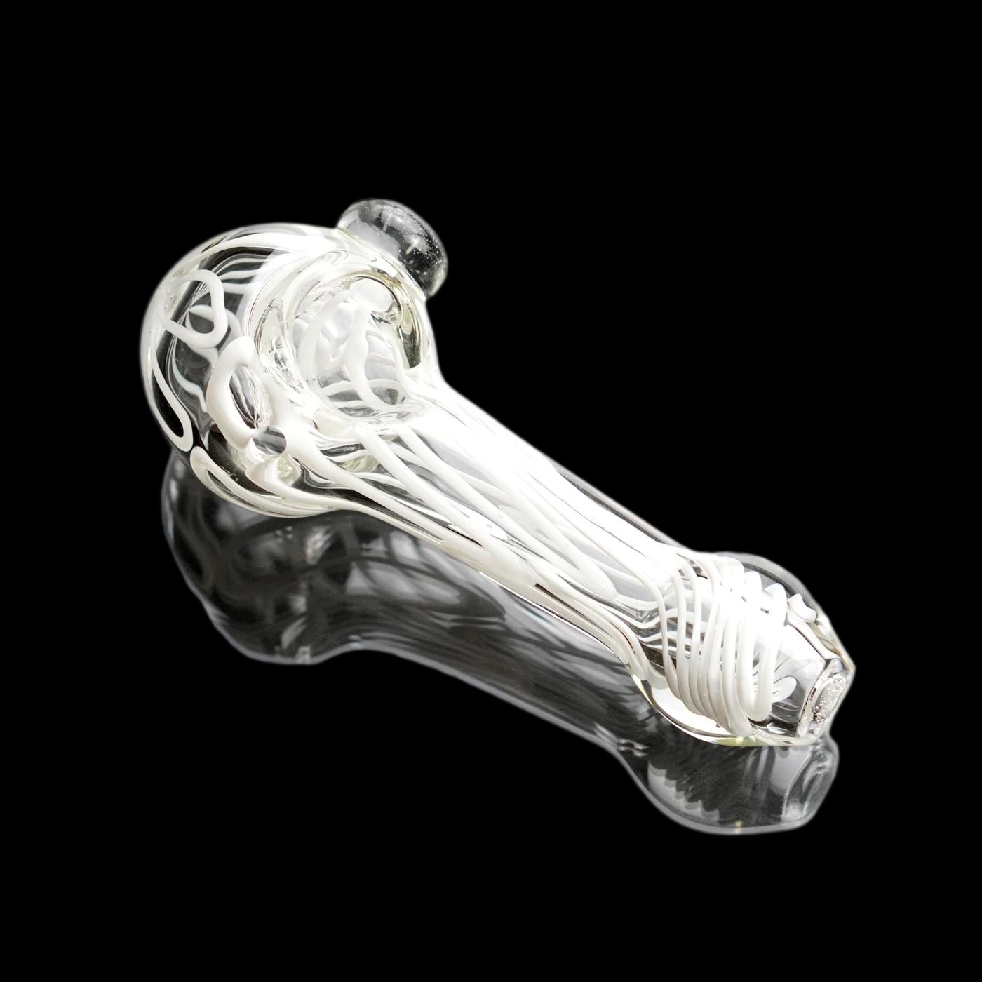 5 Inch Heavy Glass White Swivel Hand Pipe | Cheefkit