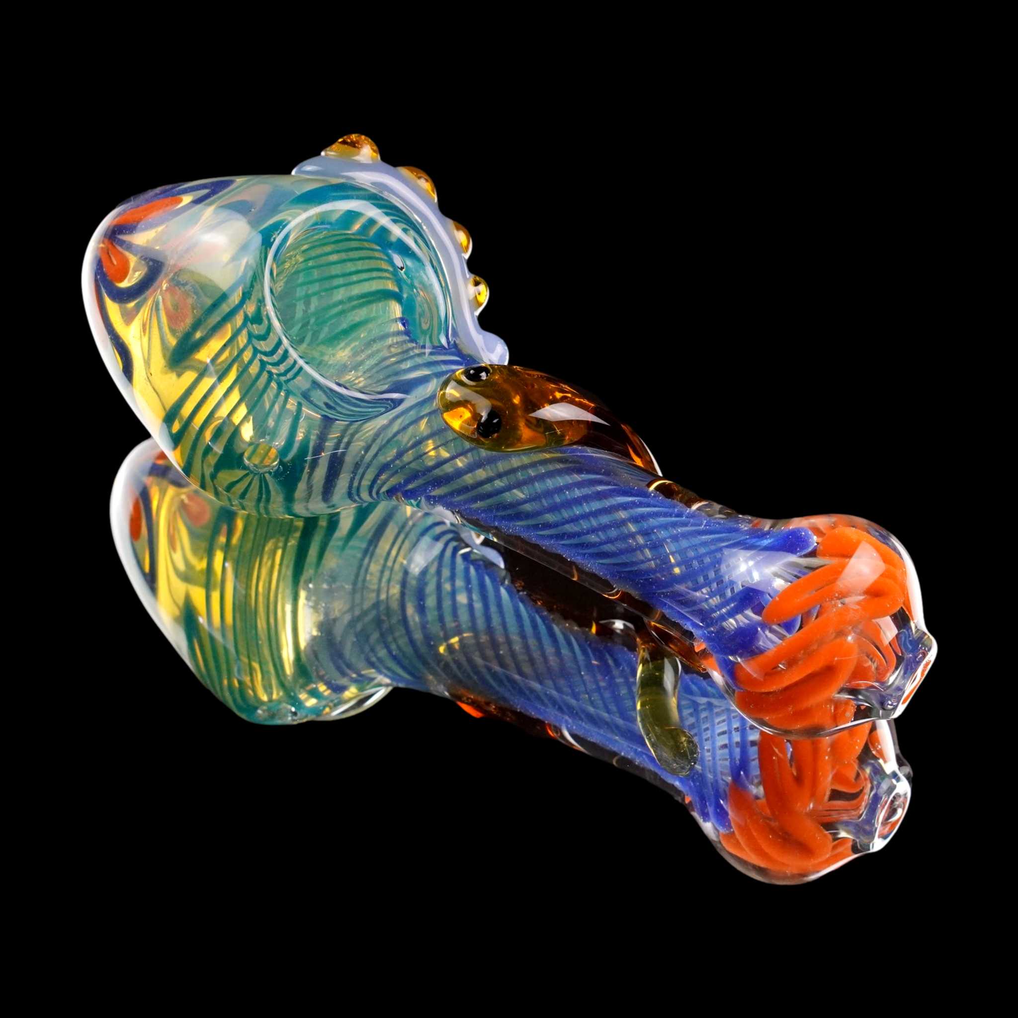 Multi-Tone Swirl Glass Spoon Pipe | Cheefkit