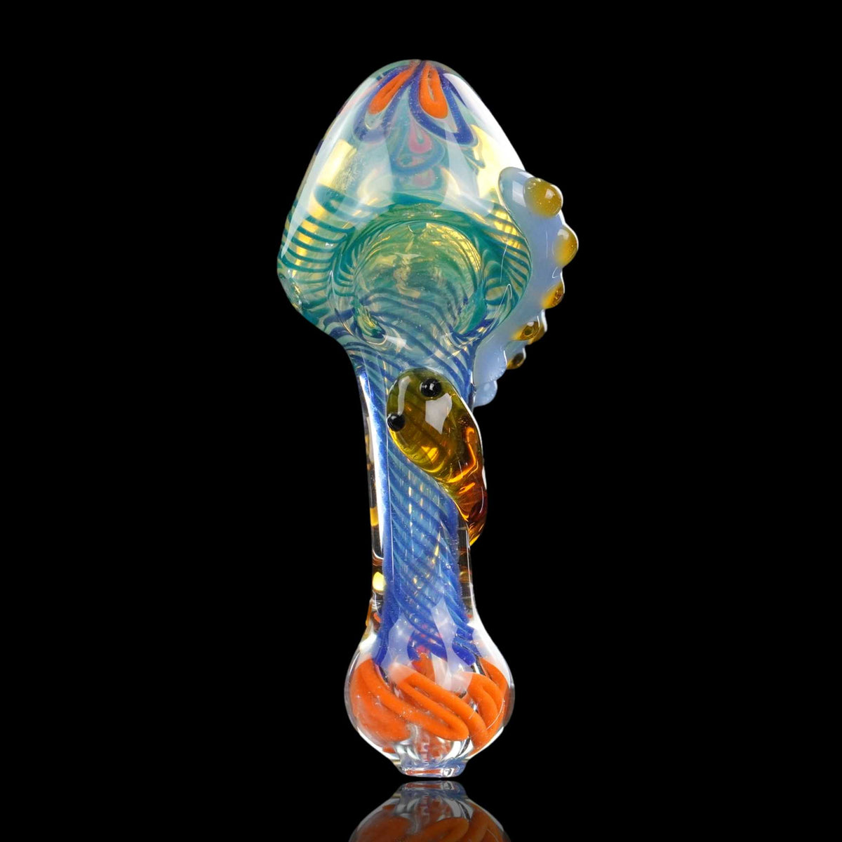 Multi-Tone Swirl Glass Spoon Pipe | Cheefkit